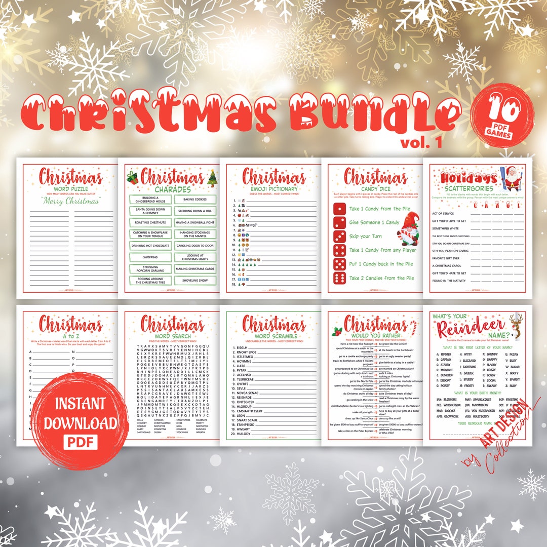 CHRISTMAS Game BUNDLE Vol.1 • Christmas Game Holiday Christmas Party ...
