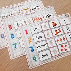 COUNT AND MATCH Busy Book Printable Preschool Activity Homeschool ...