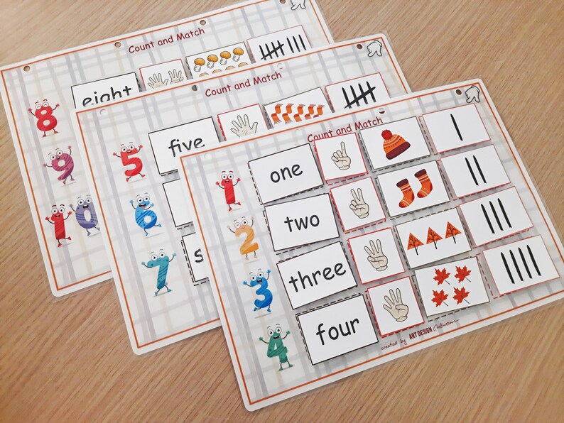 COUNT AND MATCH Busy Book Printable Preschool Activity Homeschool ...