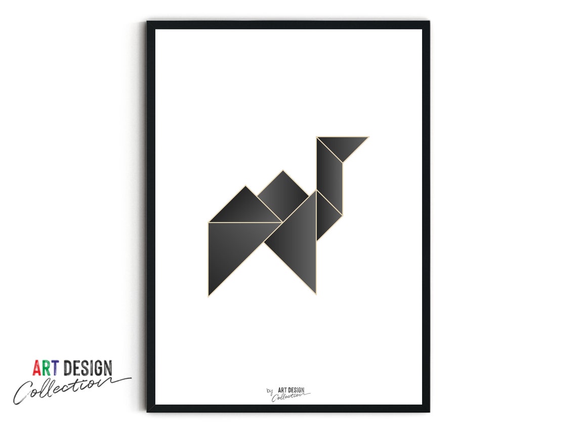 Camel Tangram Abstract Wall Art Printable Wall Art Decor - Etsy