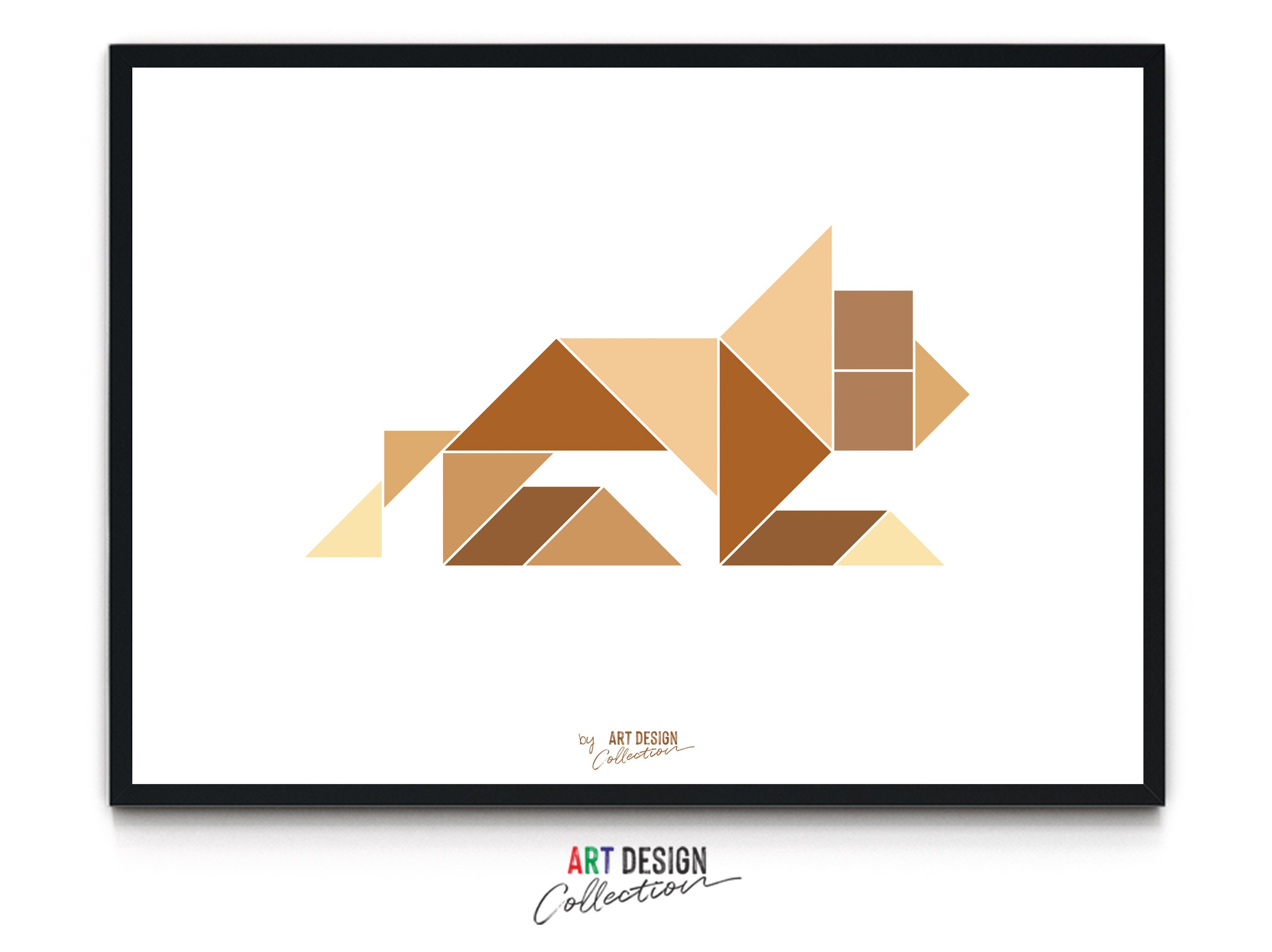 Lion Tangram Abstract Wall Art Printable Wall Art Decor - Etsy