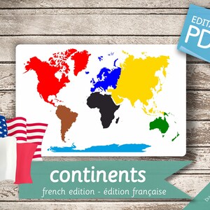 CONTINENTS of the WORLD French Edition • 8+8+8 French and English ...