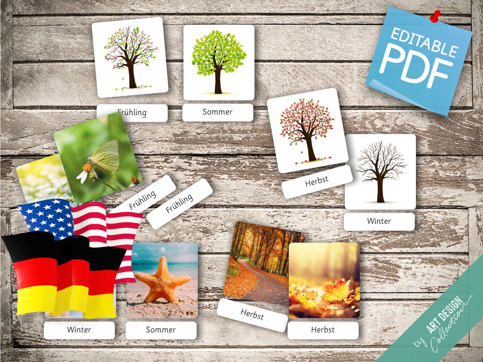 4 SEASONS GERMAN Edition 36 German and 36 English Editable - Etsy