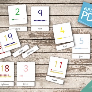 NUMBERS 0 to 31 • 32 Editable Montessori Cards • Flash Cards ...