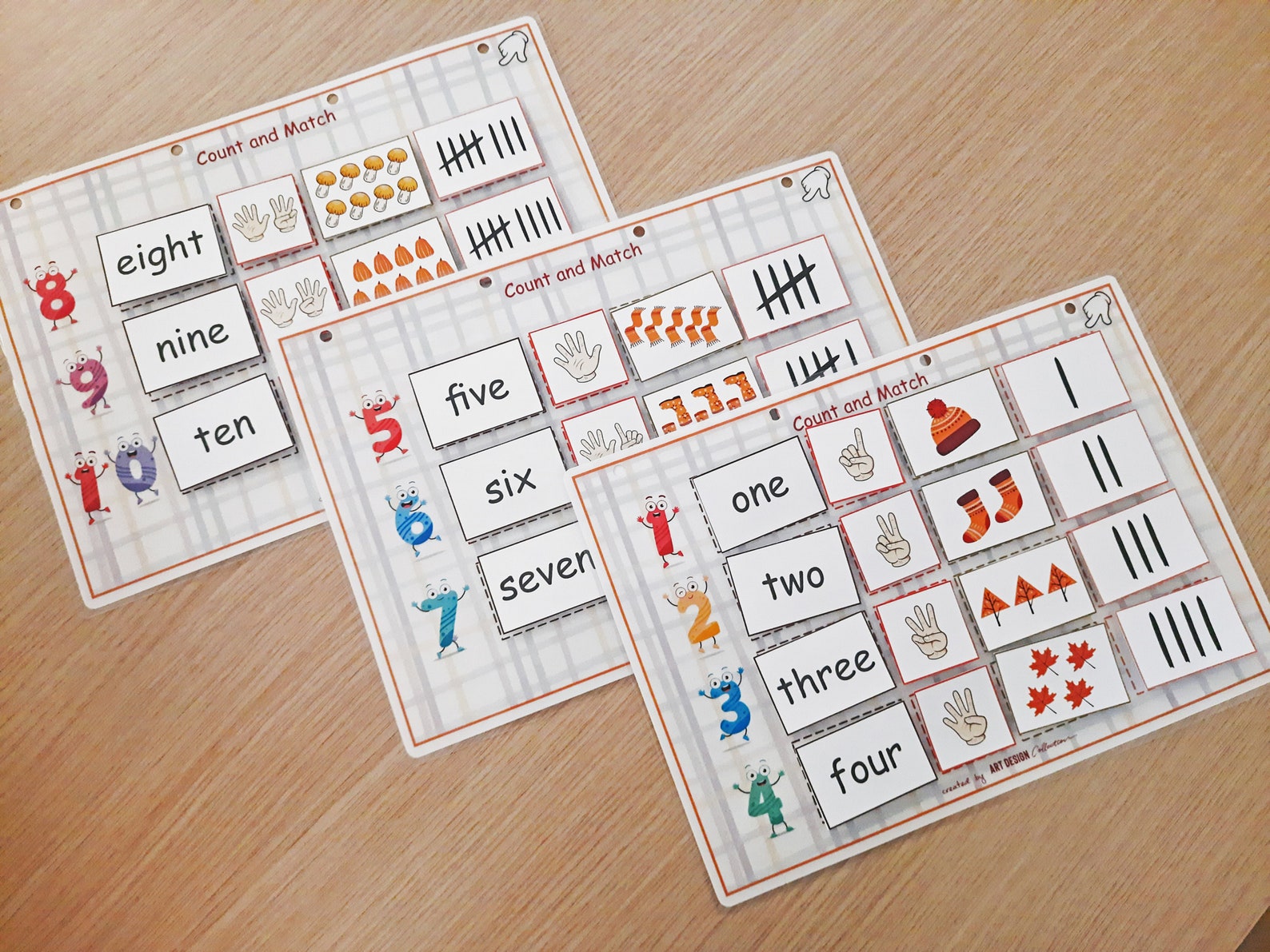 COUNT AND MATCH Busy Book Printable Preschool Activity Homeschool ...