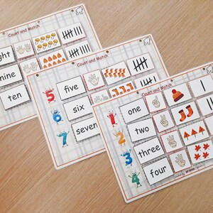 COUNT AND MATCH Busy Book Printable Preschool Activity Homeschool ...