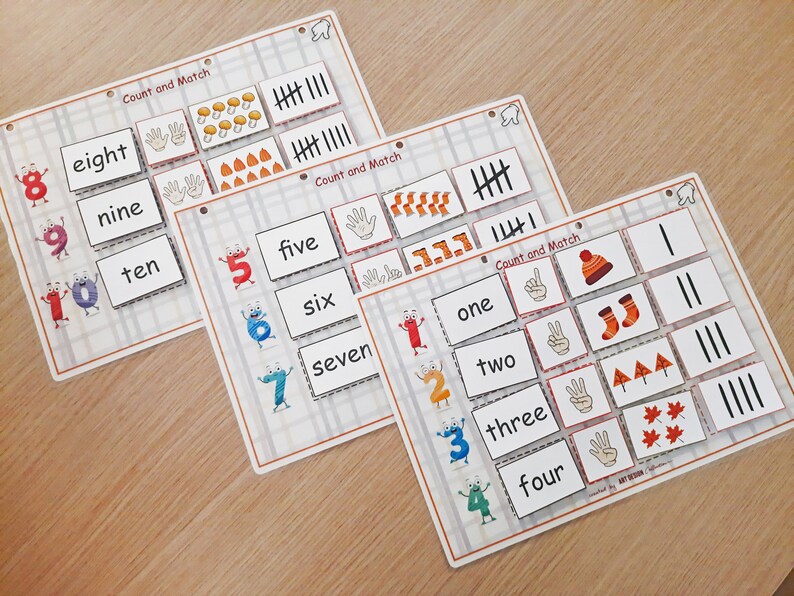 COUNT AND MATCH Busy Book Printable Preschool Activity Homeschool ...