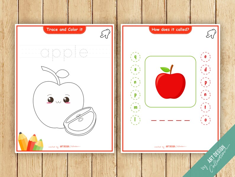 APPLE Busy Book Printable Preschool Activity Homeschool Resources ...
