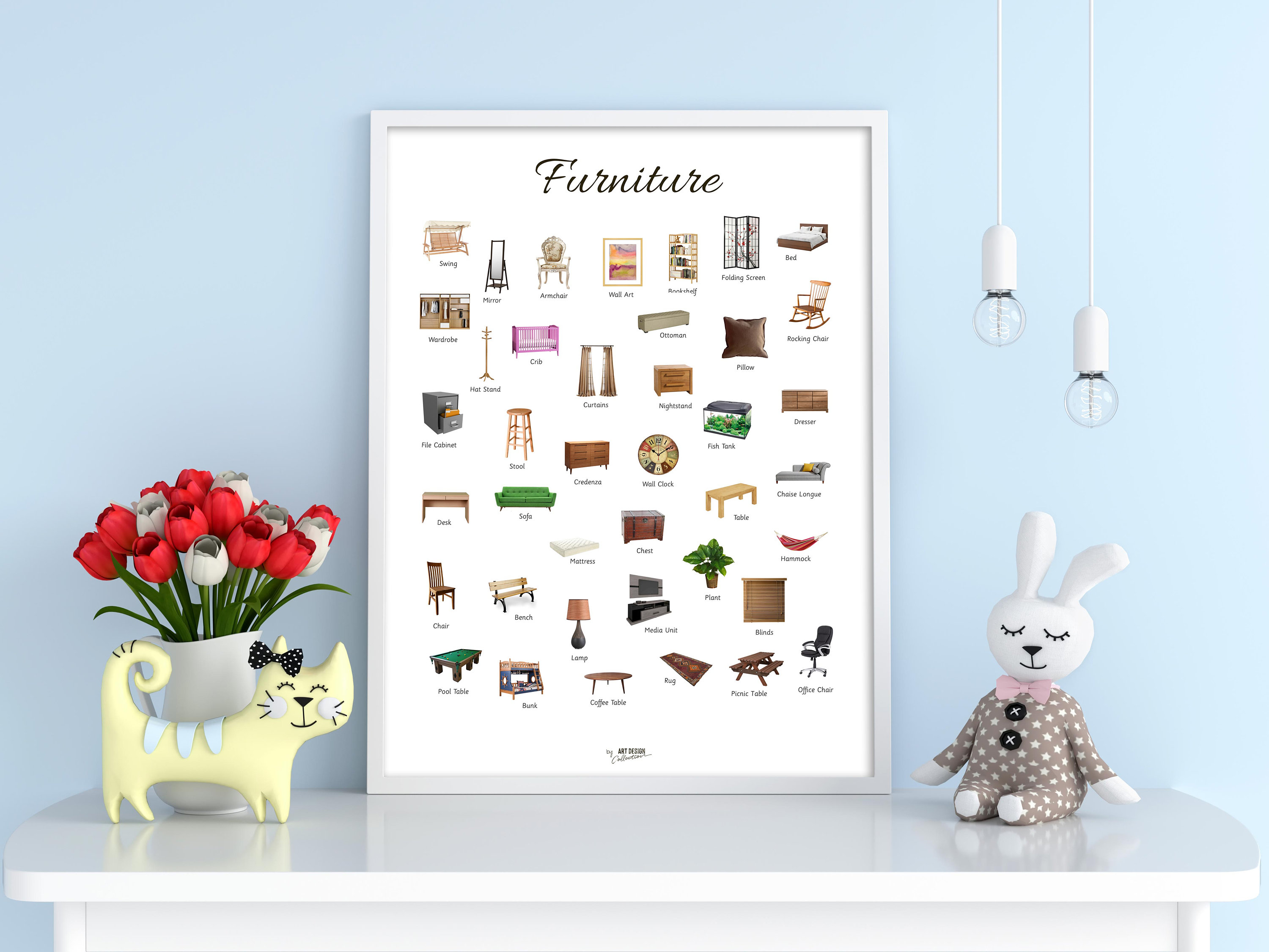 FURNITURE POSTER • Montessori Poster • Montessori Educational ...