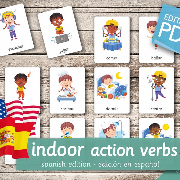 Spanish Verbs Flash Cards - Etsy