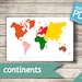 CONTINENTS of the WORLD 888 Montessori Cards LARGE Size World Map Flash ...