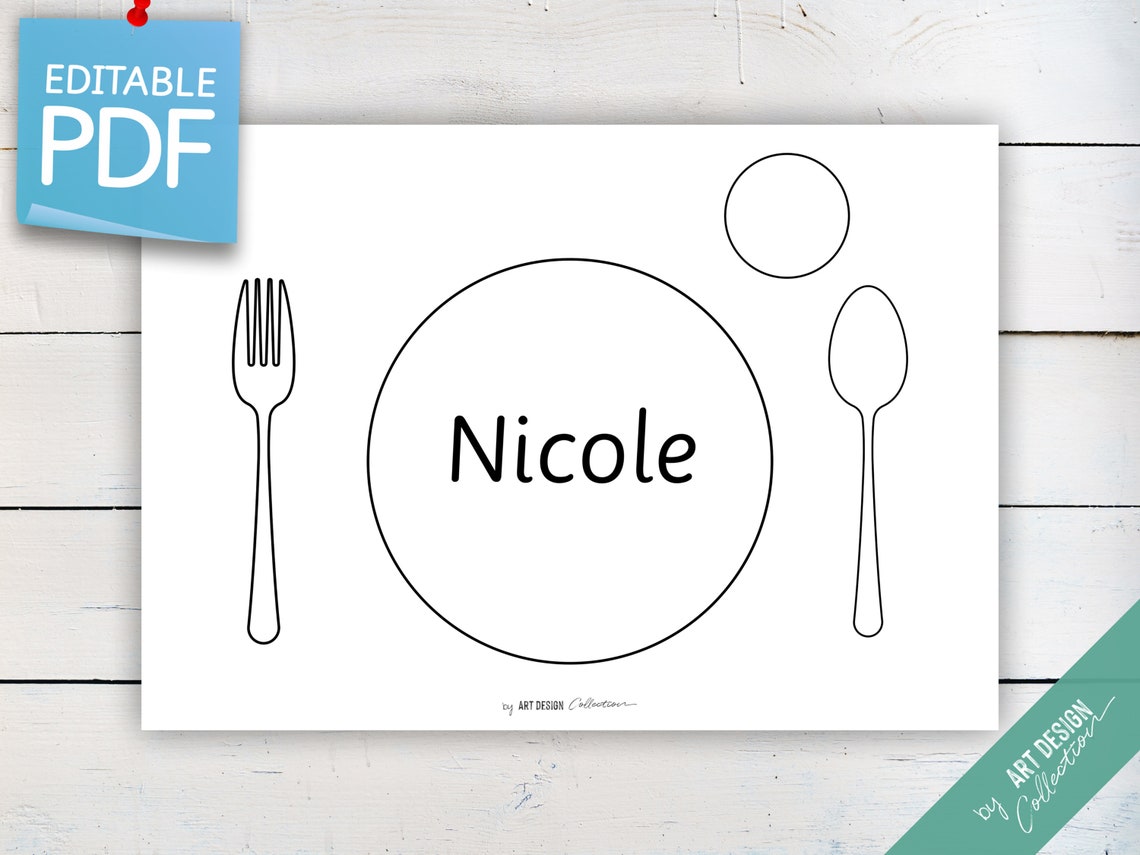 Editable Placemat Template Preschool Activity Homeschool - Etsy