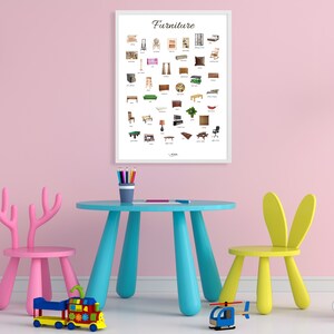 FURNITURE POSTER • Montessori Poster • Montessori Educational ...