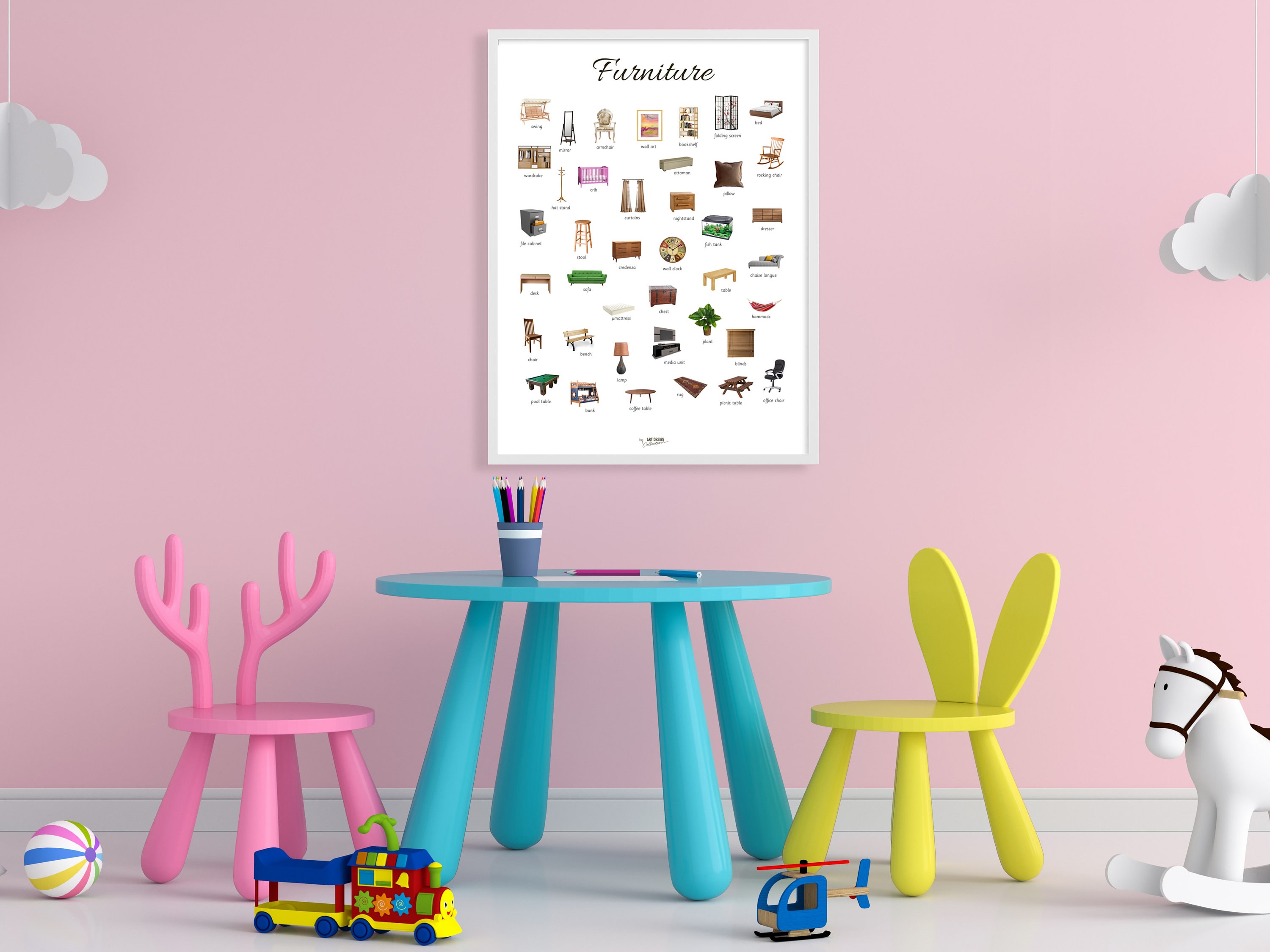 FURNITURE POSTER • Montessori Poster • Montessori Educational ...
