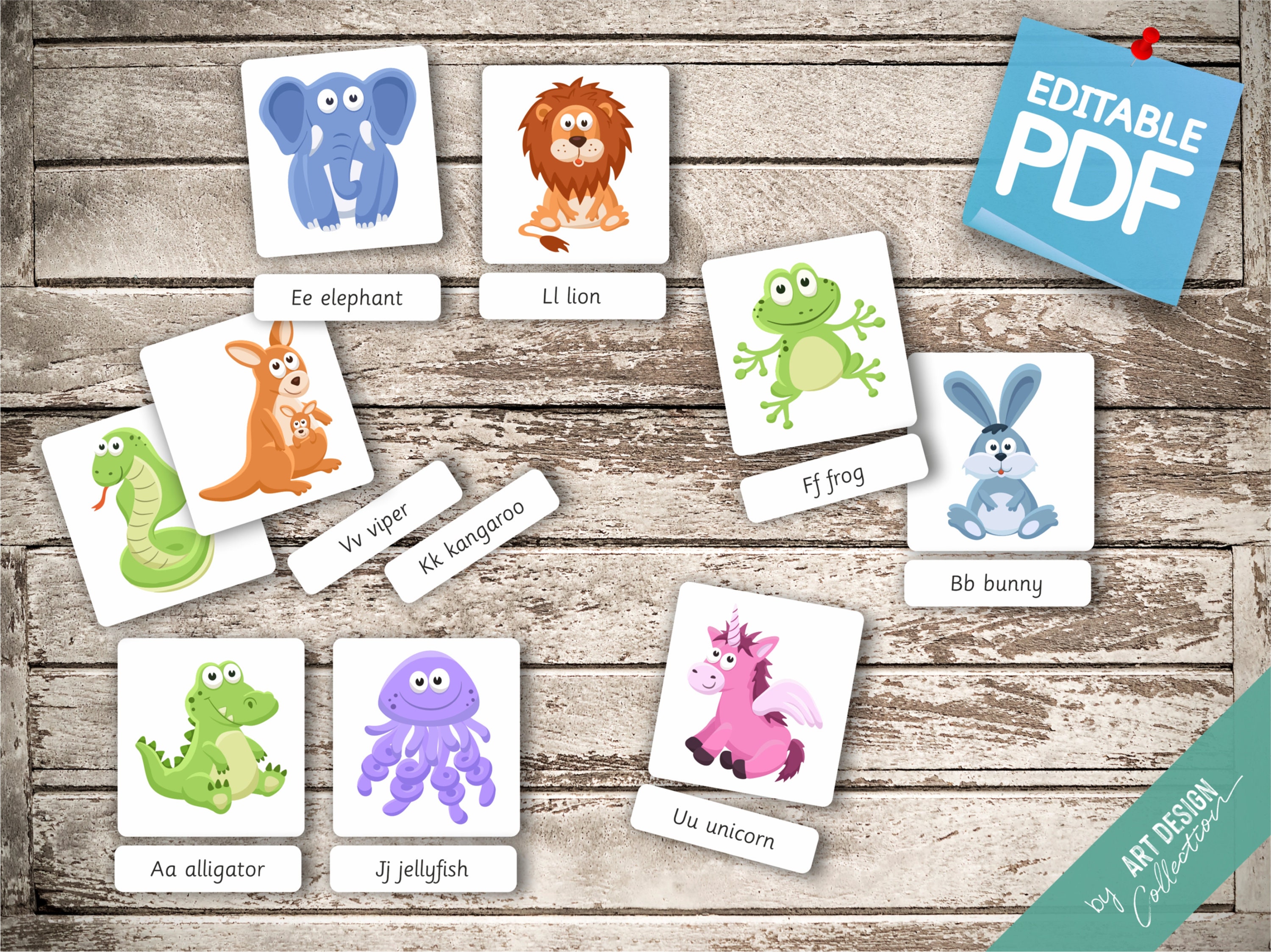 MATCHING ANIMAL ALPHABET 26 Montessori Cards Flash Cards - Etsy