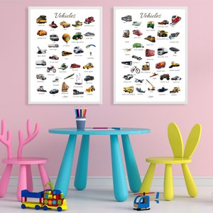 2 VEHICLES POSTERS • Montessori Poster • Montessori Educational ...