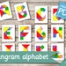 TANGRAM ALPHABET 104 Montessori Cards Flash Cards Nomenclature ...