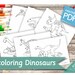 COLORING DINOSAURS 25 Printable Dinosaurs Flash Cards Nomenclature ...