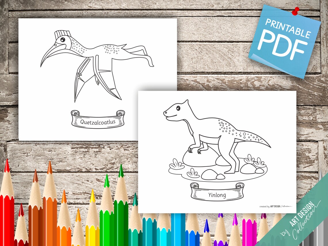 COLORING DINOSAURS • 25 Printable Dinosaurs • Flash Cards Nomenclature ...