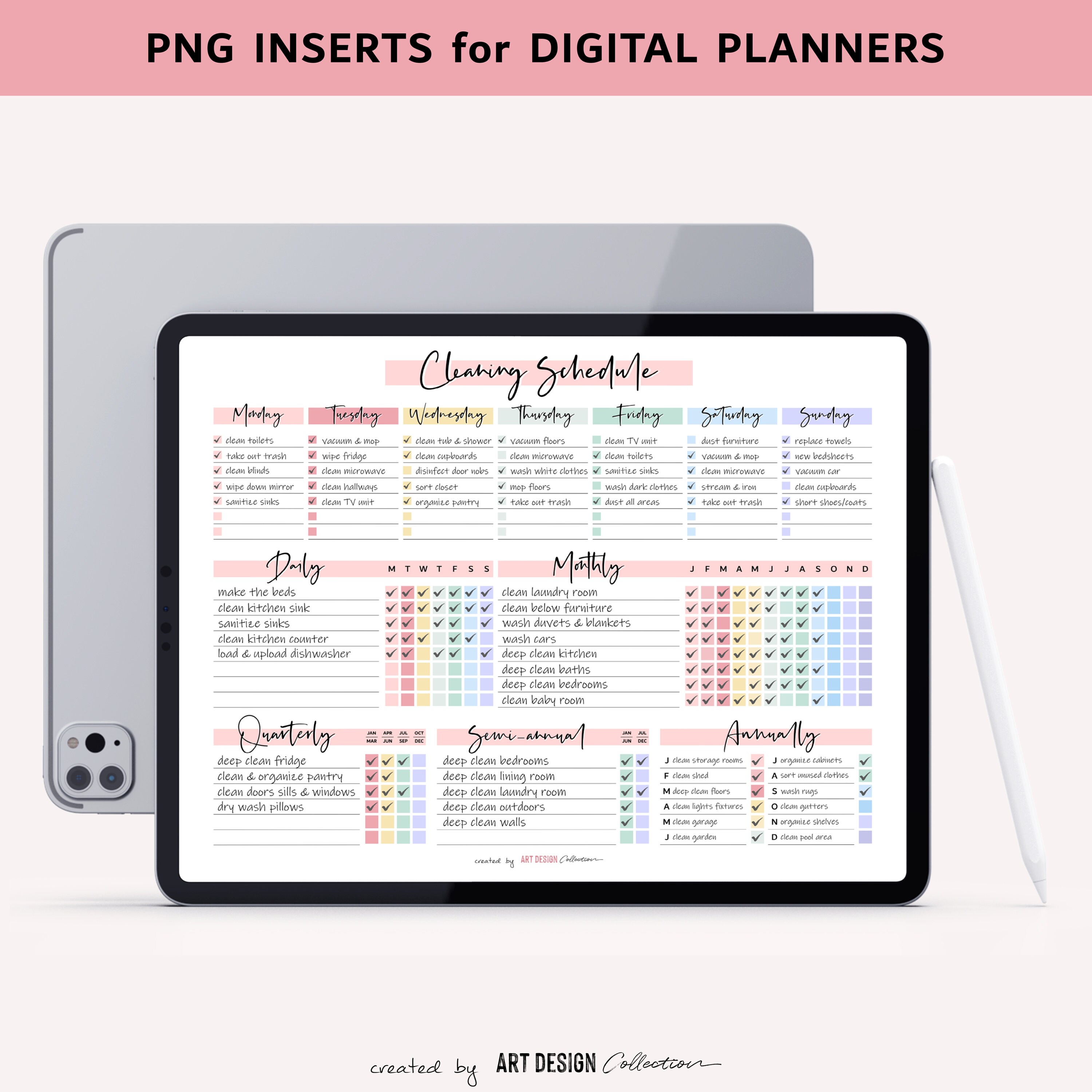 EDITABLE Cleaning Schedule Planner Word Google Docs Fillable - Etsy UK