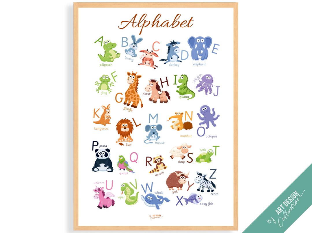 ANIMAL ALPHABET POSTER Montessori Poster Montessori Educational ...