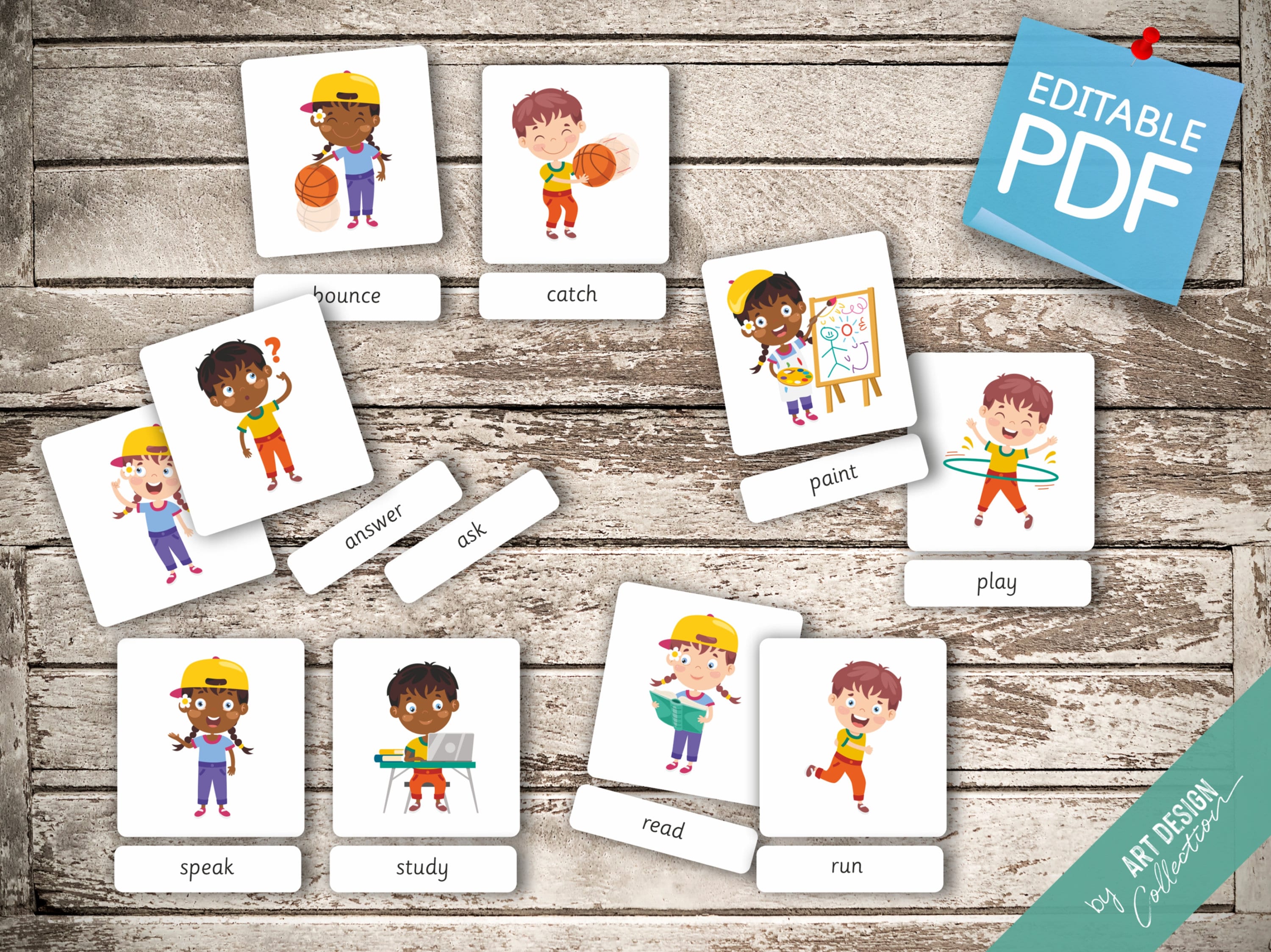 SCHOOL ACTION VERBS French Edition 16 French and 16 English - Etsy