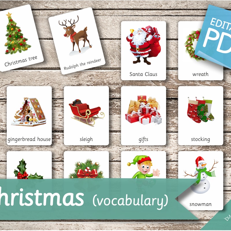 Christmas Flashcard - Etsy