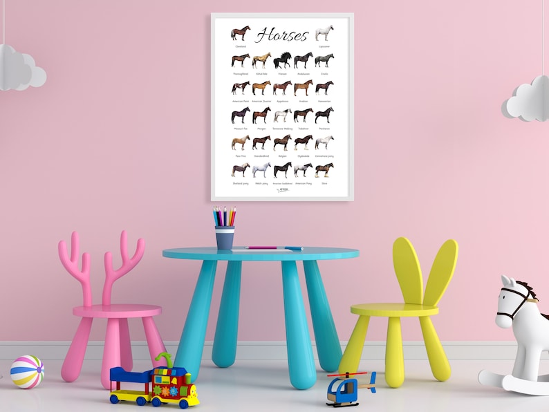 HORSES POSTER Montessori Poster Montessori Educational | Etsy