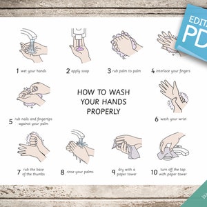 How to WASH Your HANDS PROPERLY • 11 Editable Montessori Cards • Flash ...