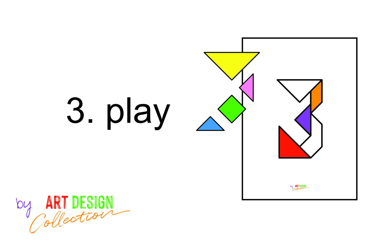 Tangram Number Cards, Montessori Learning Game, Tangram Puzzle Toy ...