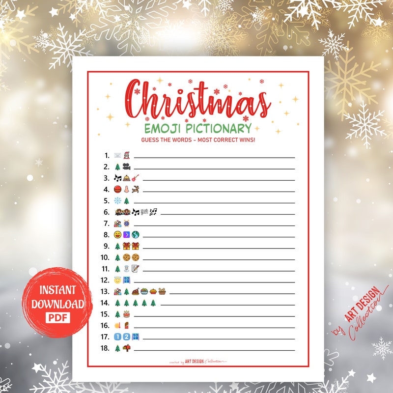 Christmas Song Emoji Game - Etsy