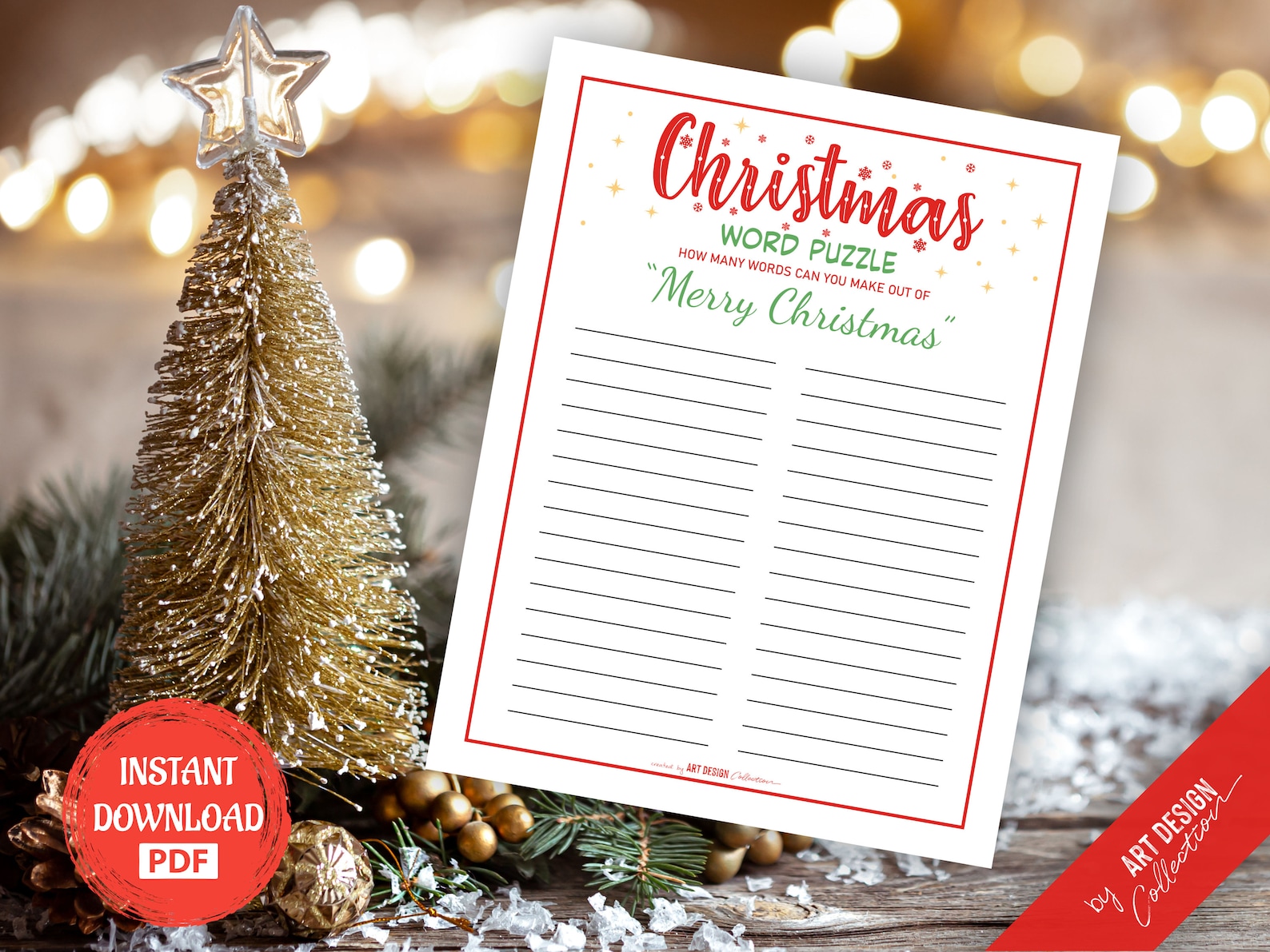 CHRISTMAS WORD PUZZLE Game Christmas Game Holiday Christmas - Etsy