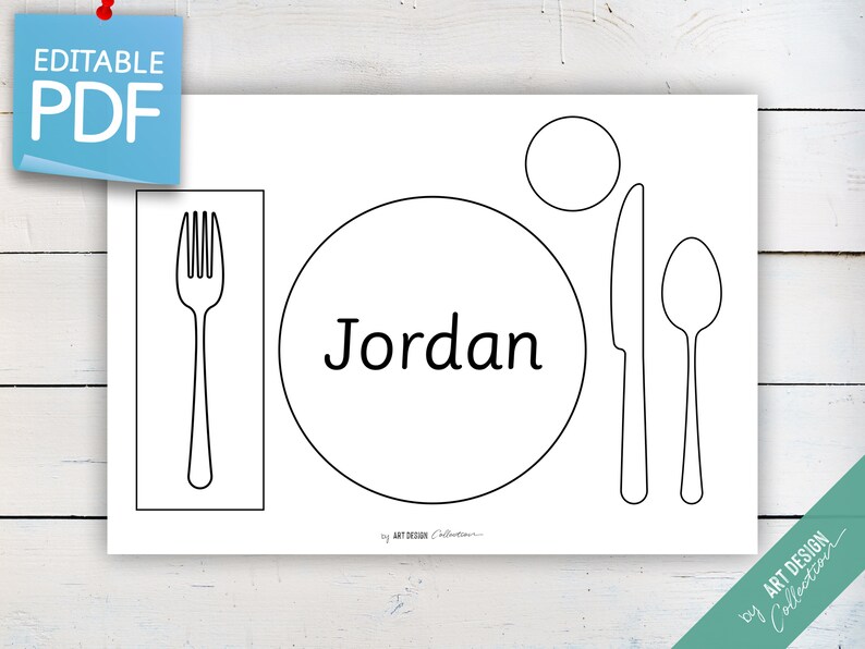 Editable Placemat Template Preschool Activity Homeschool - Etsy