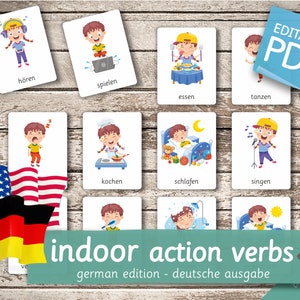 INDOOR ACTION VERBS Multilingual Edition 20 English, French, German ...