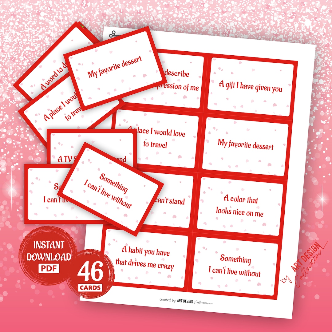 How Well Do You Know Me? VALENTINE Game • 46 Cards Valentines Day Game ...