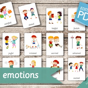 EMOTIONS GERMAN Edition • 18 German and 18 English Editable Montessori ...