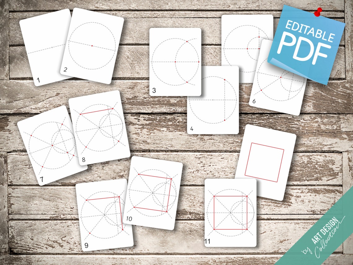 HOW to CREATE a SQUARE • 12 Montessori Cards • Flash Cards Nomenclature ...