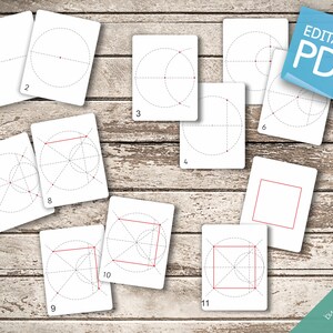 HOW to CREATE a SQUARE • 12 Montessori Cards • Flash Cards Nomenclature ...