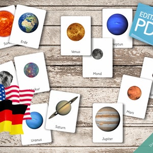 SOLAR SYSTEM GERMAN Edition • 13 German and 13 English Editable ...