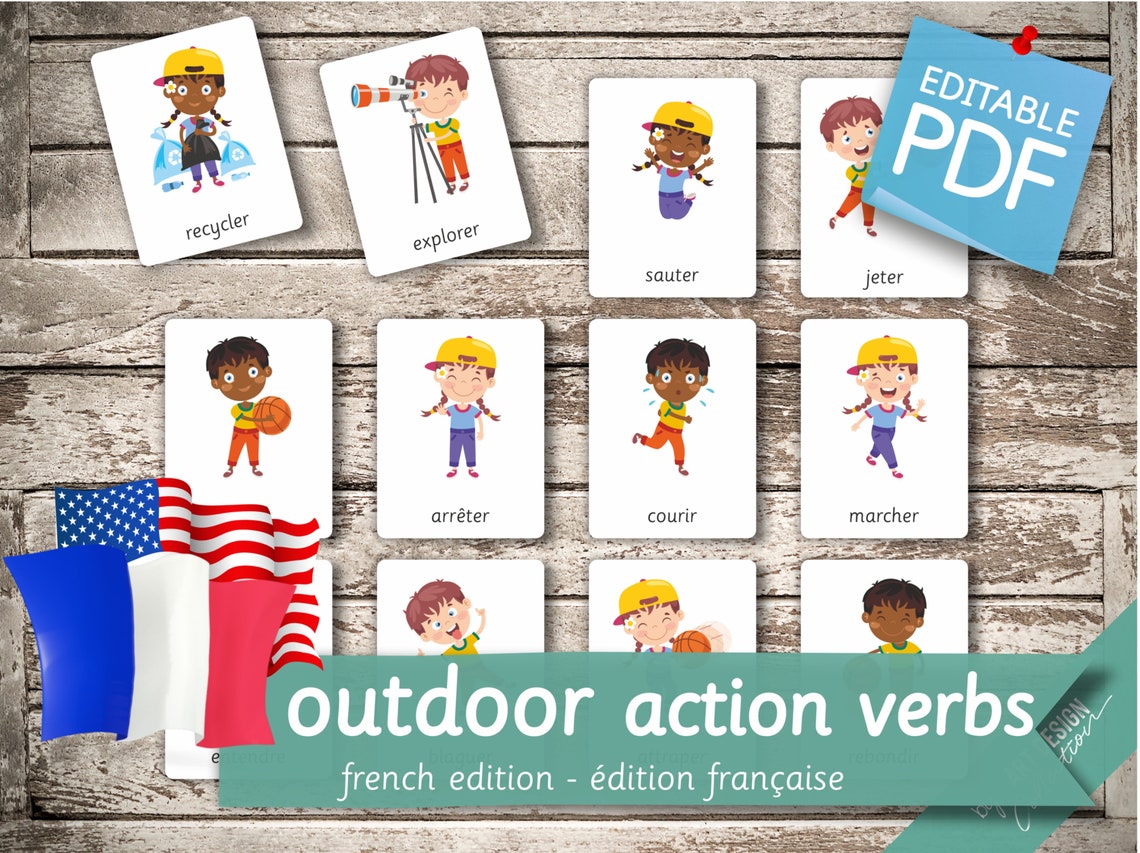 BUNDLE ACTION VERBS French Edition 62 French and 62 English - Etsy