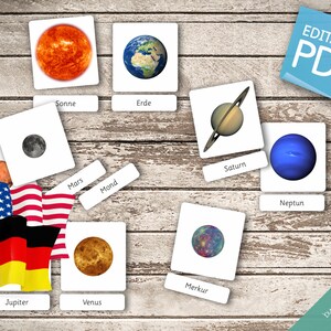SOLAR SYSTEM GERMAN Edition • 13 German and 13 English Editable ...