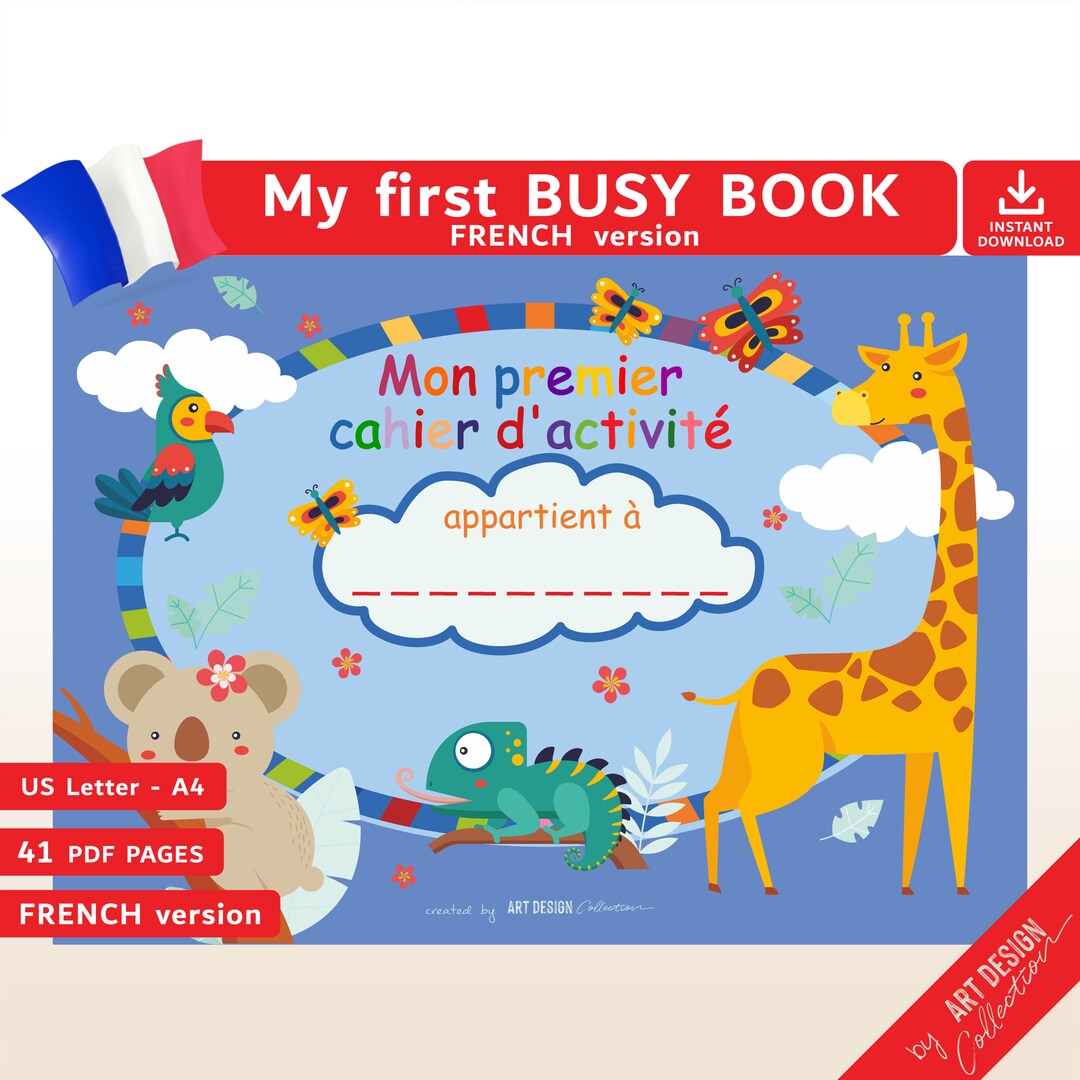 My First Busy Book FRENCH EDITION Printable Preschool Activity ...