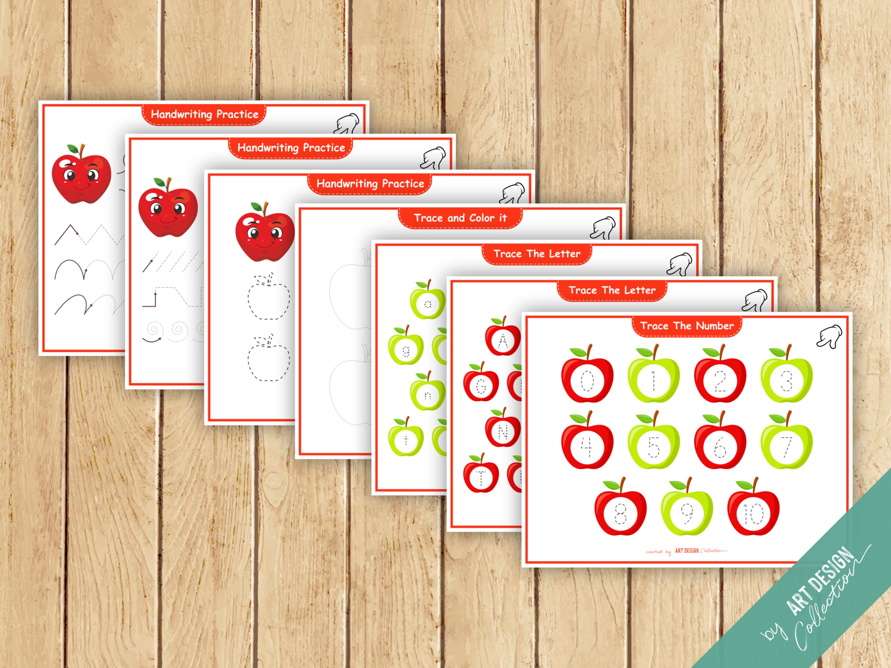 APPLE Busy Book Printable Preschool Activity Homeschool Resources ...