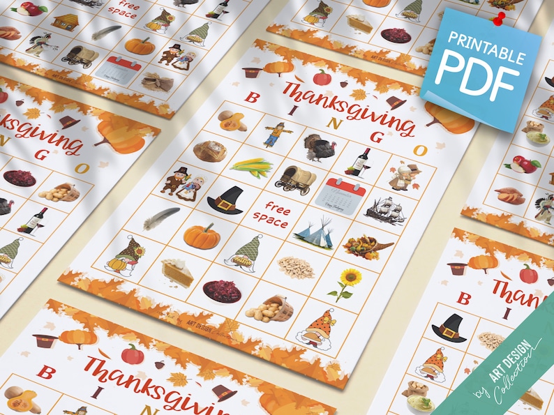 THANKSGIVING BINGO 30 Printable Cards Christmas Game - Etsy