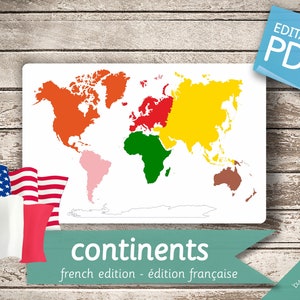 CONTINENTS of the WORLD French Edition • 8+8+8 French and English ...