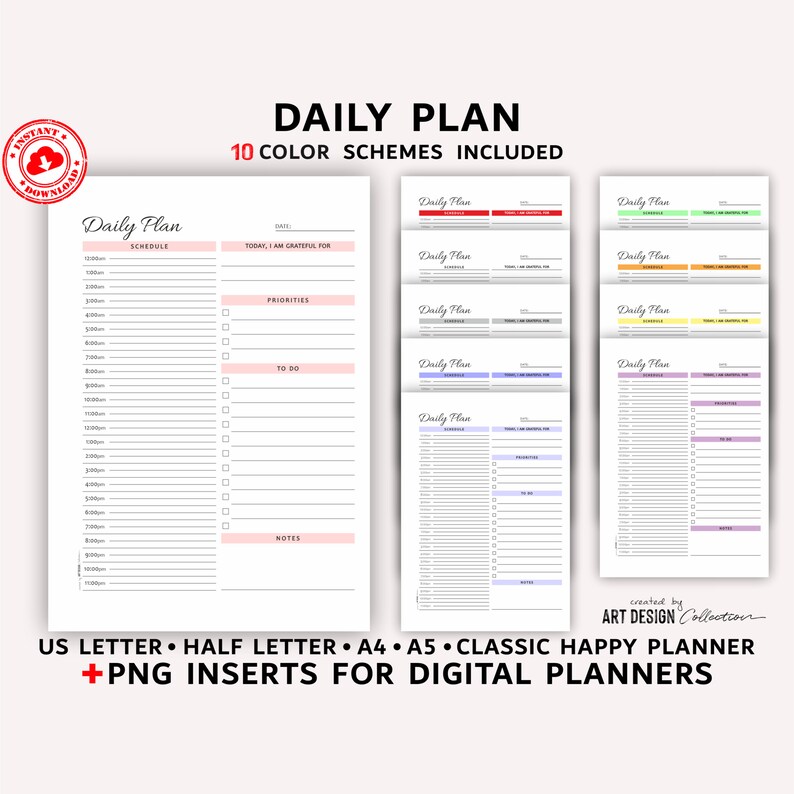 DAILY PLAN Digital Planner Planner Digital Download Budget - Etsy