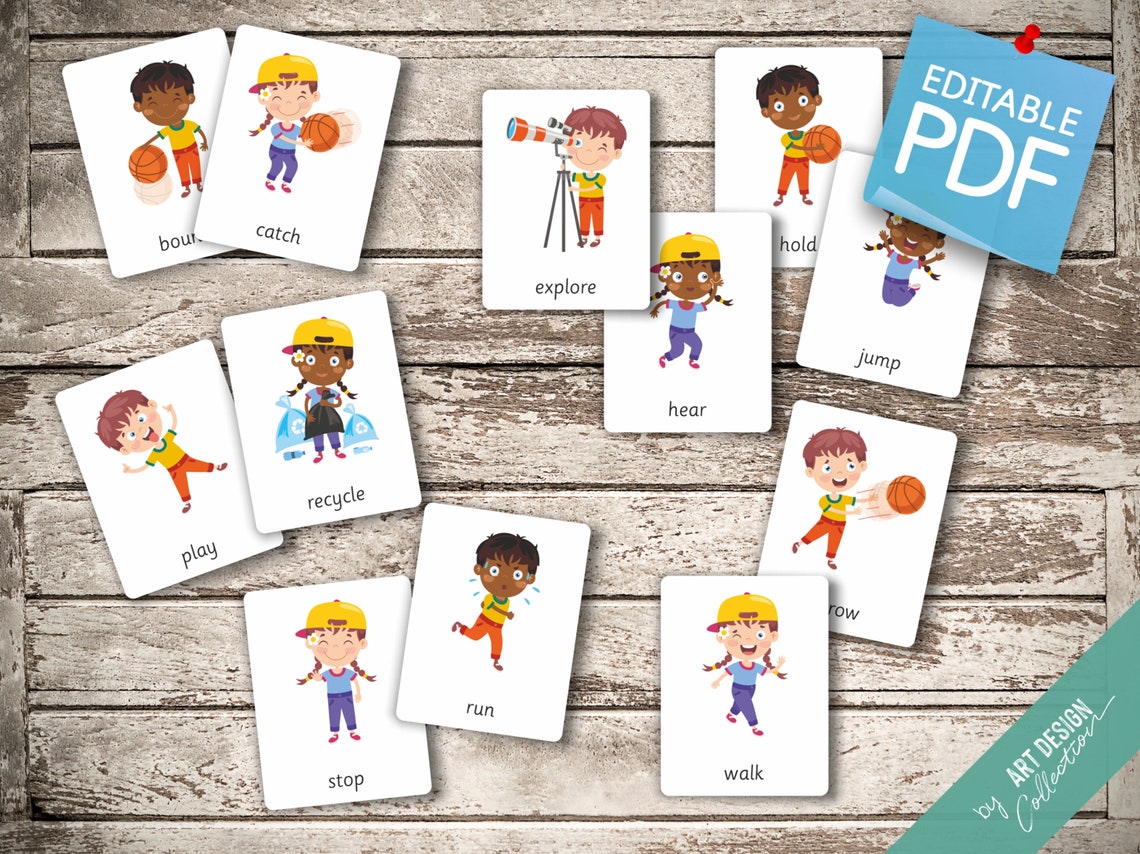 OUTDOOR ACTION VERBS Greek Edition 12 Greek and 12 English | Etsy