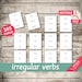 IRREGULAR VERBS 105 Montessori Cards Flash Cards Nomenclature ...