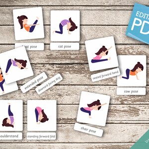 KIDS YOGA • 16 Montessori Cards • Flash Cards Nomenclature Flashcards ...