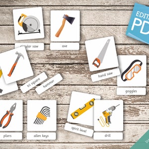 TOOLS • 40 Montessori Cards • Flash Cards Nomenclature Flashcards ...